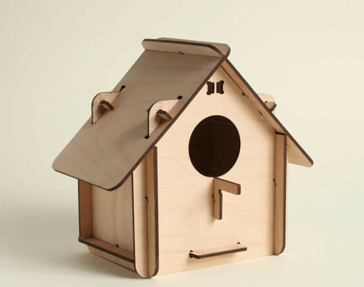 Деревянный скворечник, кормушка, домик для птиц, белок, цвет бежевый