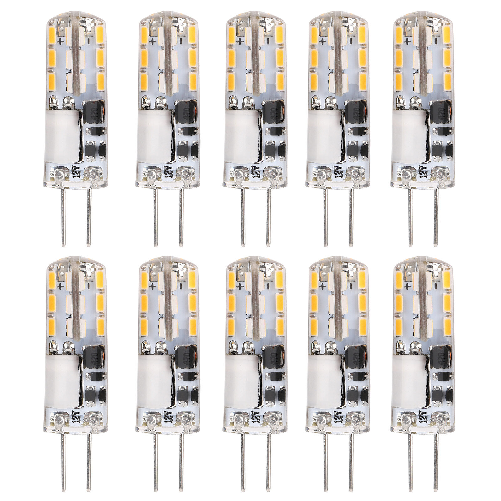 10Pcs G4 LED Bulbs 24LED 1.2W Bi Pin Light Source for Home Ceiling Wall Lamp 12V