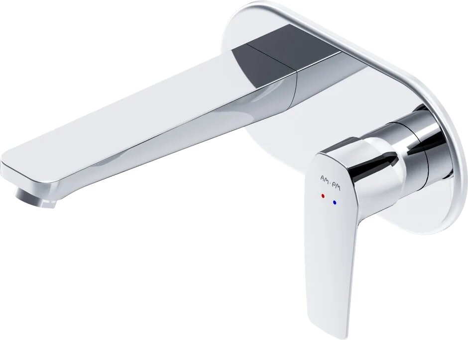 Смеситель для раковины AM.PM Gem F90A72200 встраиваемый, скрытого монтажа, хром, глянцевый, кран для ванной в раковину, из латуни, рычажный, с керамическим картриджем
