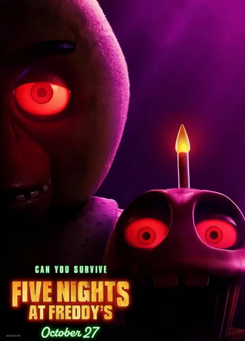 Плакат, постер Five Nights at Freddys, 2023. Пять ночей с Фредди на бумаге, размер 21х30см