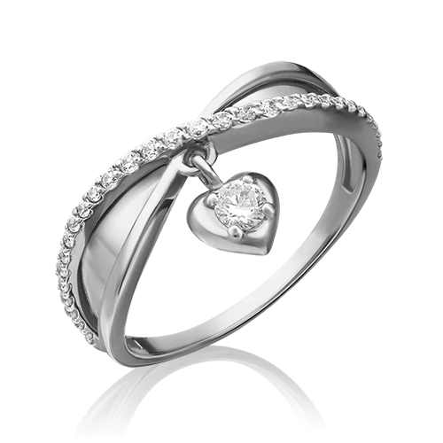 Кольцо, золото, 585 проба, фианит