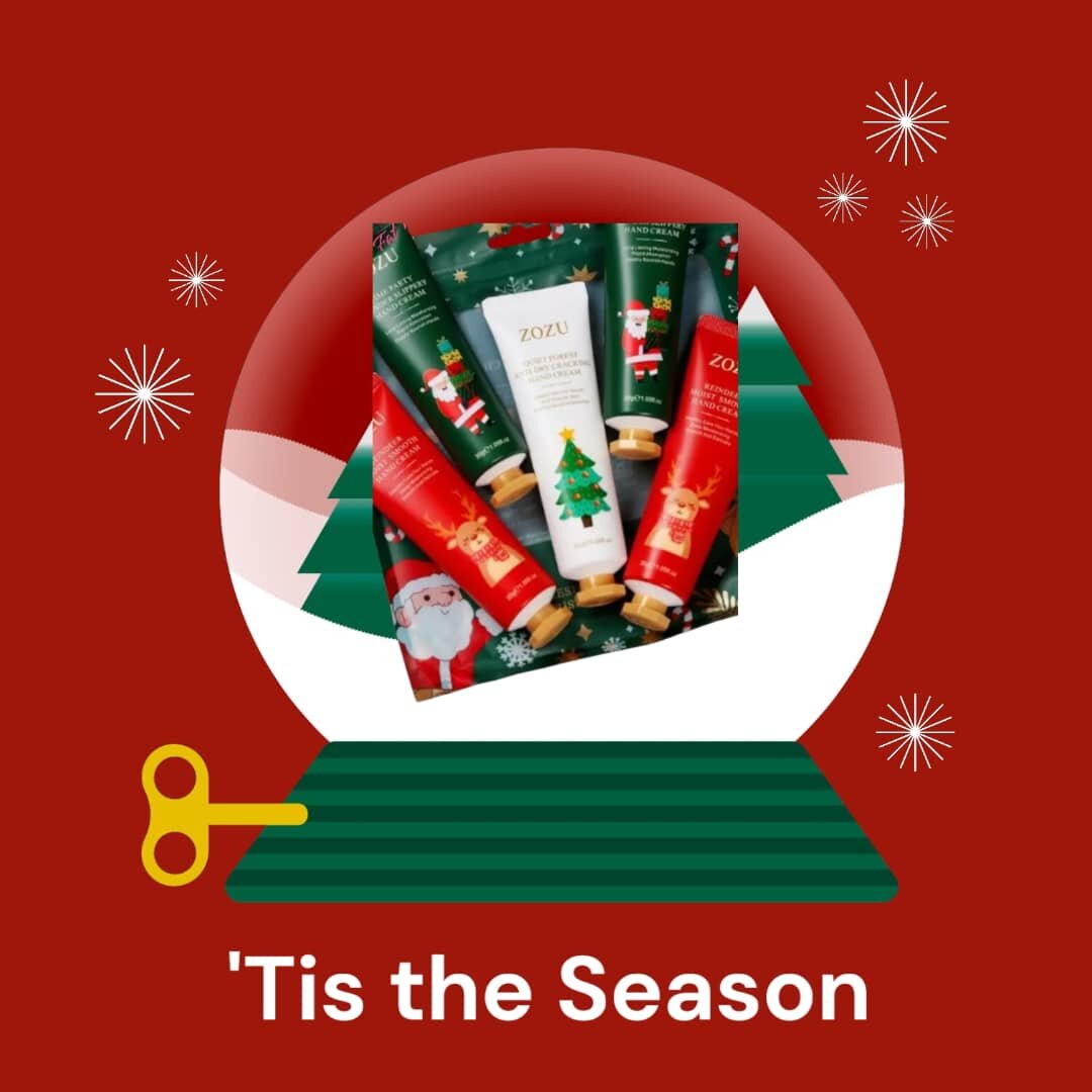 Подарочный набор для ухода "Зимний", для губ и рук, крем и бальзам. 8 штук