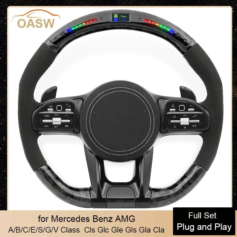 Верхний кованый карбоновый светодиодный руль для Mercedes Benz AMG A B C E S G V full set Assembly