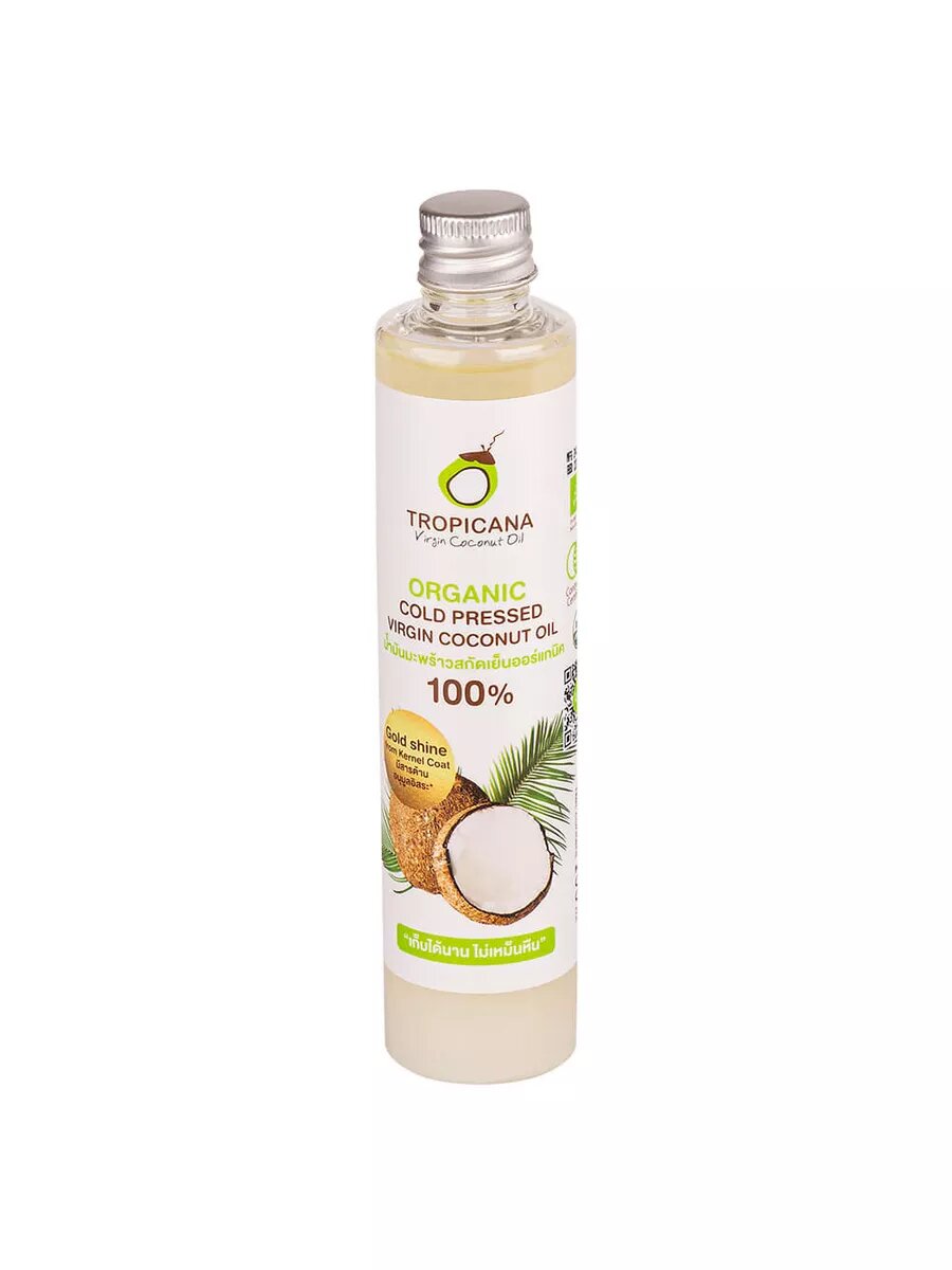 Натуральное кокосовое масло холодного отжима Тропикана, 100 мл