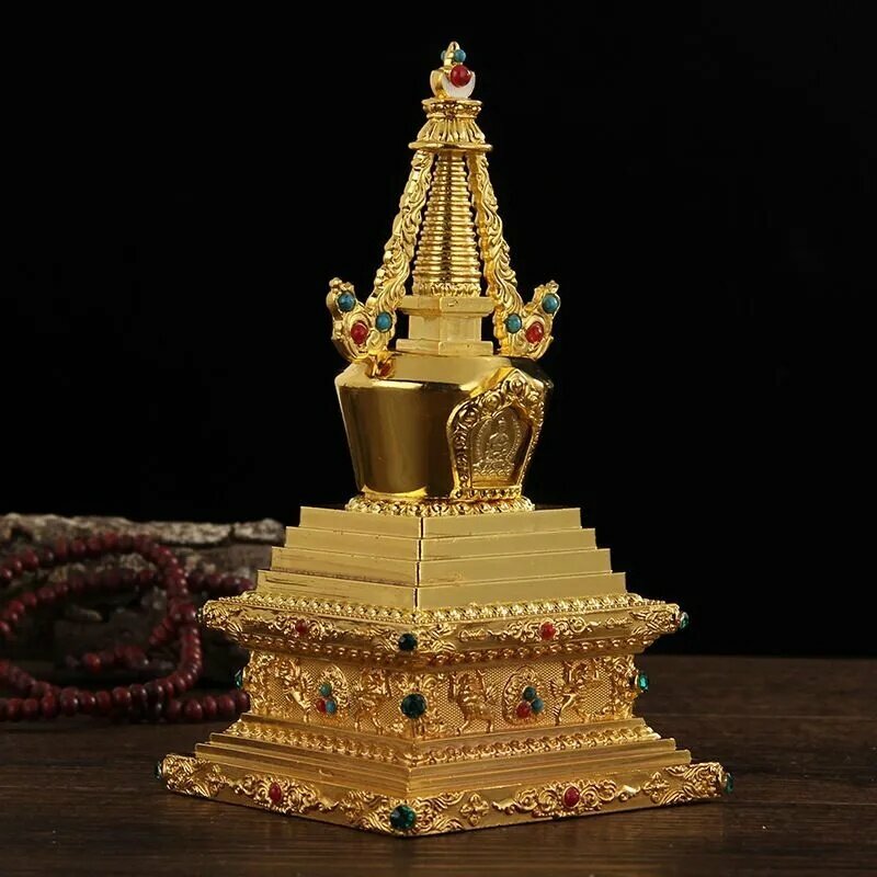 Буддийская ступа, бронзовые статуэтки,(17*9*9cm)