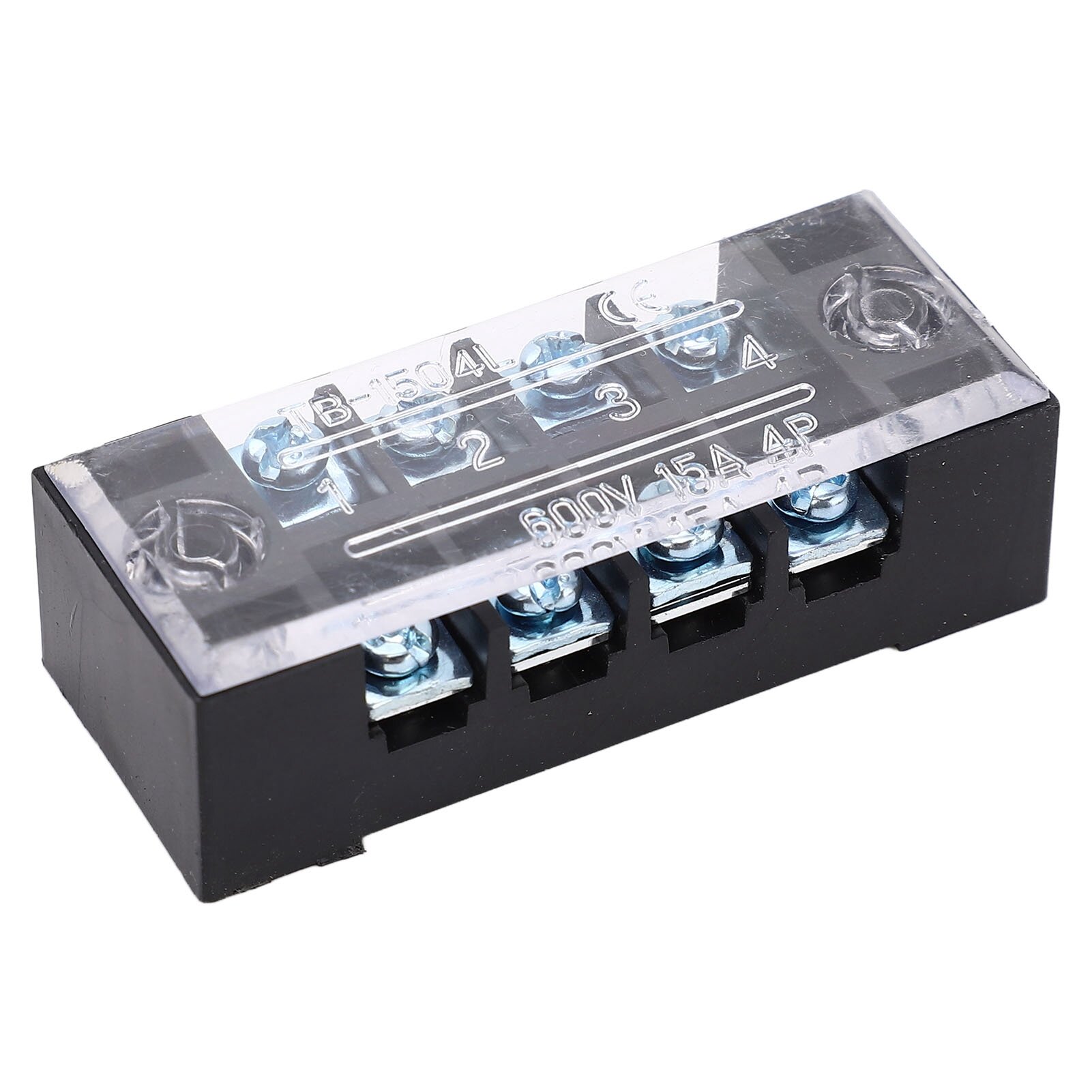 Двухрядный клеммный блок на 15А 600В с прозрачной крышкой и винтами M3 для надёжного соединения проводов, 5 шт в комплекте