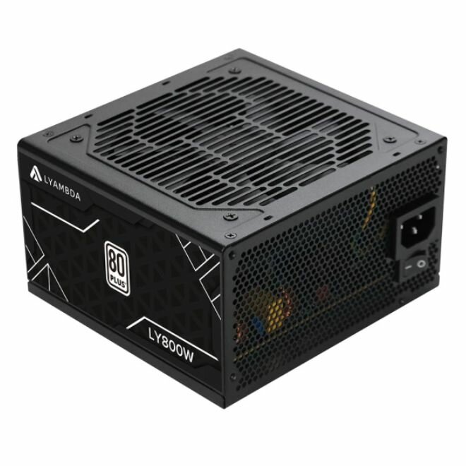 Блок питания LYAMBDA LY800W (LY800W) черный - 800Вт, ATX 20+4 пин, 4 pin + 4 pin CPU, 6 SATA, 2 x 6+2 pin PCI-E
