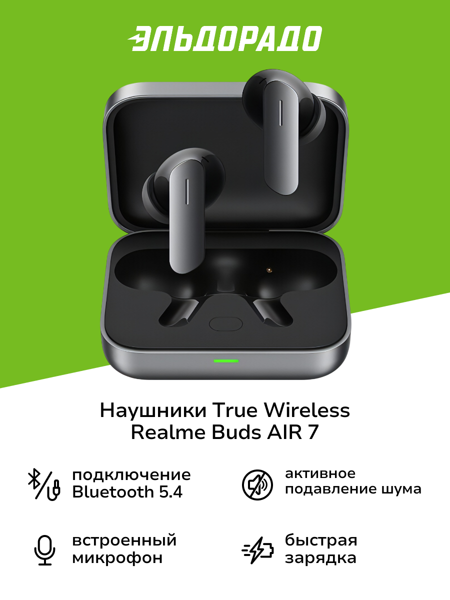 Наушники True Wireless realme Buds AIR 7 Dark Grey