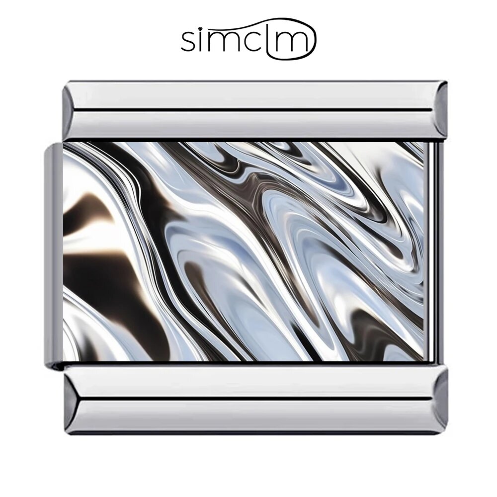 Женский браслет из нержавеющей стали с блестками и шармами Серебряный, 6-193