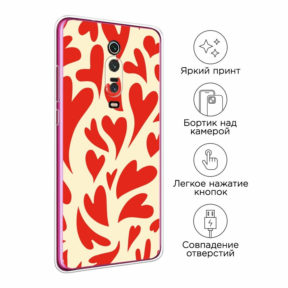 Чехол на Xiaomi Redmi K20/K20 Pro/Mi 9T/9T Pro / Сяоми Редми К20/K20 Pro/Mi 9T с принтом "Crazy hearts 1 - 14 февраля" — фото 1