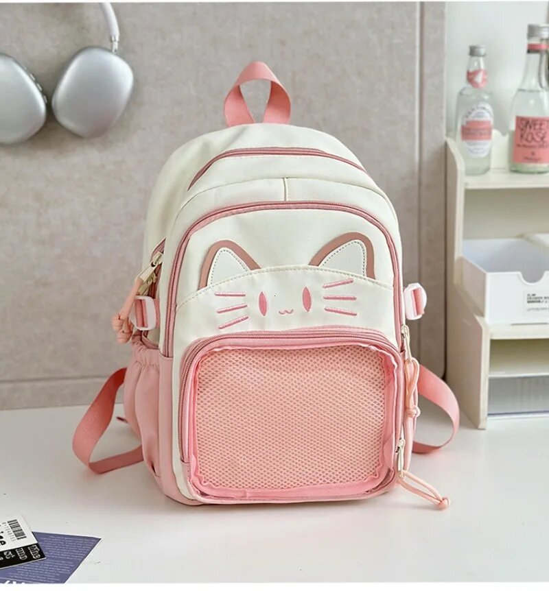 Розовый рюкзак котик Ita для девочек, Pink S