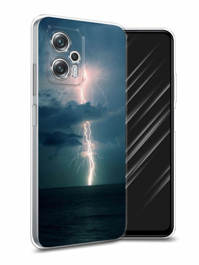 Чехол на Xiaomi Redmi Note 11T Pro Plus / Сяоми Редми Ноте 11Т Про Плюс с принтом "Молния 1"