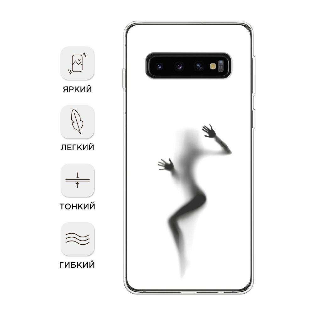 Чехол на Samsung Galaxy S10 + / Самсунг Галакси S10 Плюс с принтом "Девушка в душе" — фото 1