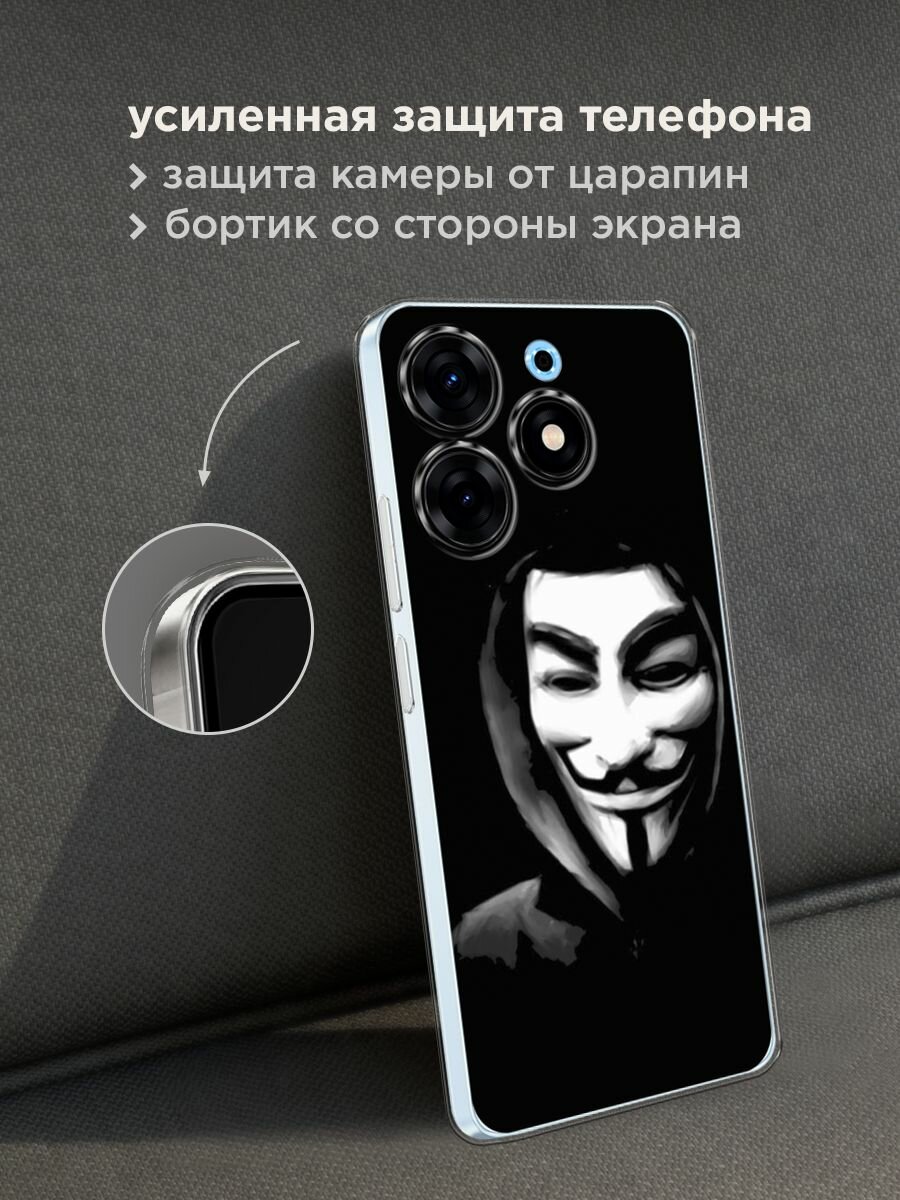 Чехол на Tecno Spark 10 Pro / Текно Спарк 10 Про с принтом "Анонимус" — фото 1