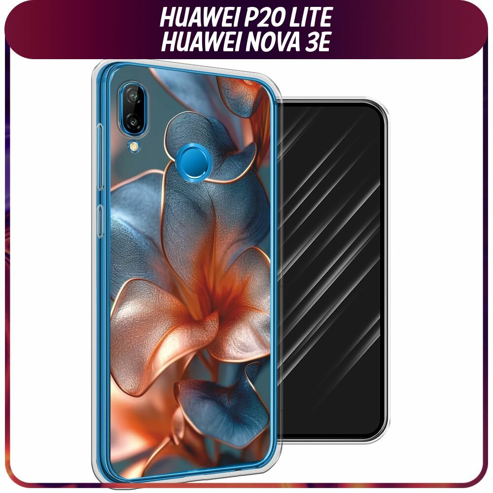 Чехол на Huawei P20 Lite/Nova 3e / Хуавей P20 Лайт/Нова 3е с принтом "Жемчужные цветы"