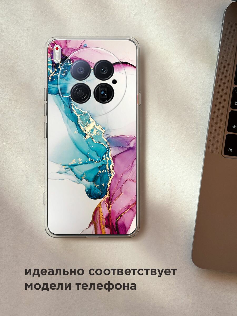 Чехол на Tecno Camon 40 Premier / Текно Камон 40 Премьер с принтом "Розовые разводы рисунок" — фото 1
