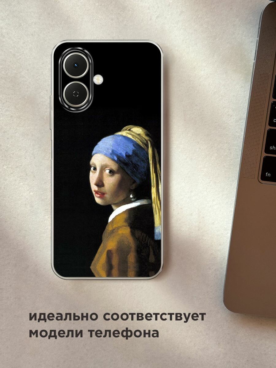 Чехол на Tecno Spark Go 2 / Текно Спарк Го 2 с принтом "Девушка с жемчужной сережкой" — фото 1