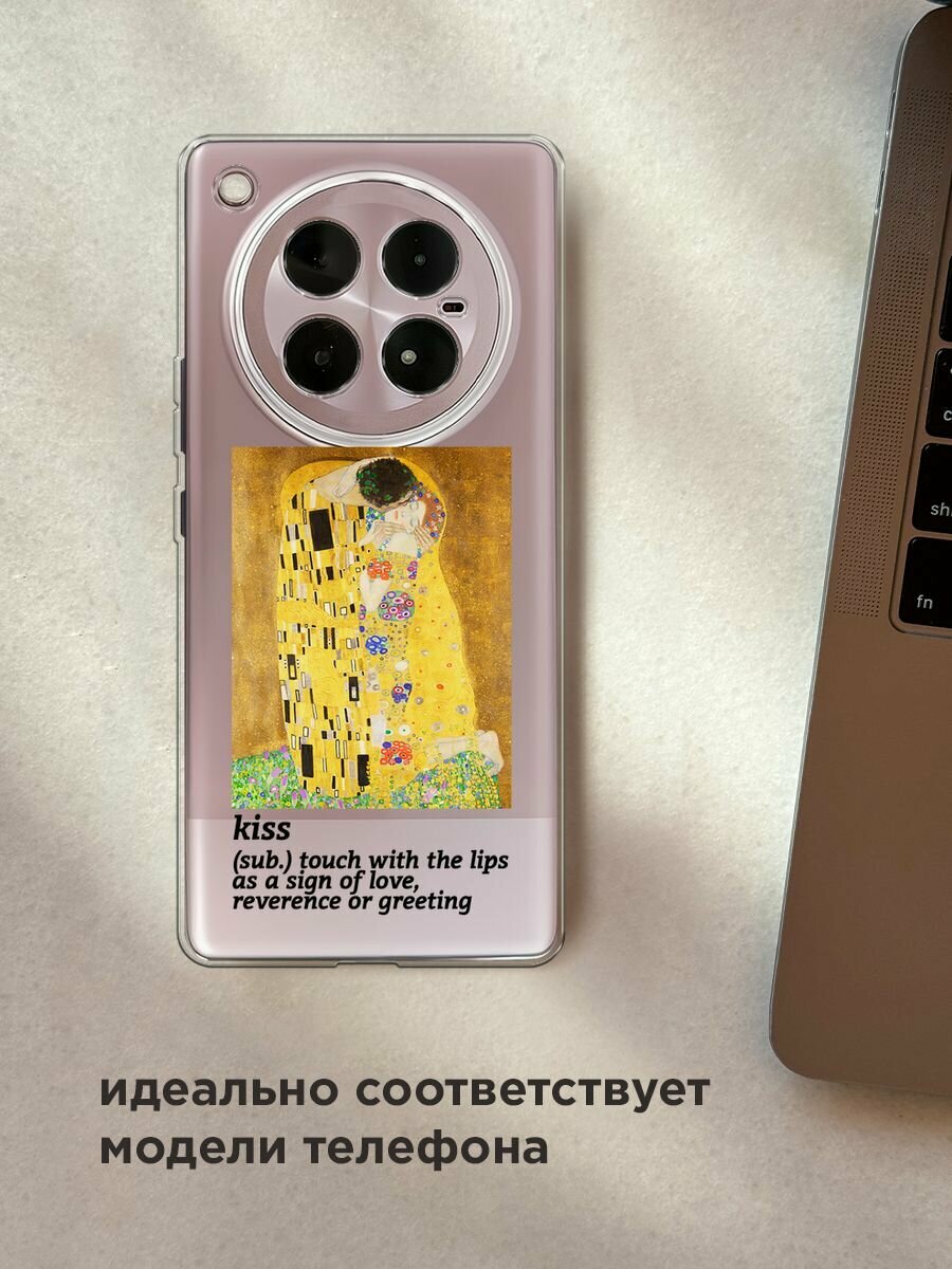 Чехол на Infinix Zero 40 4G / Инфиникс Зеро 40 4G с принтом "The kiss", прозрачный — фото 1