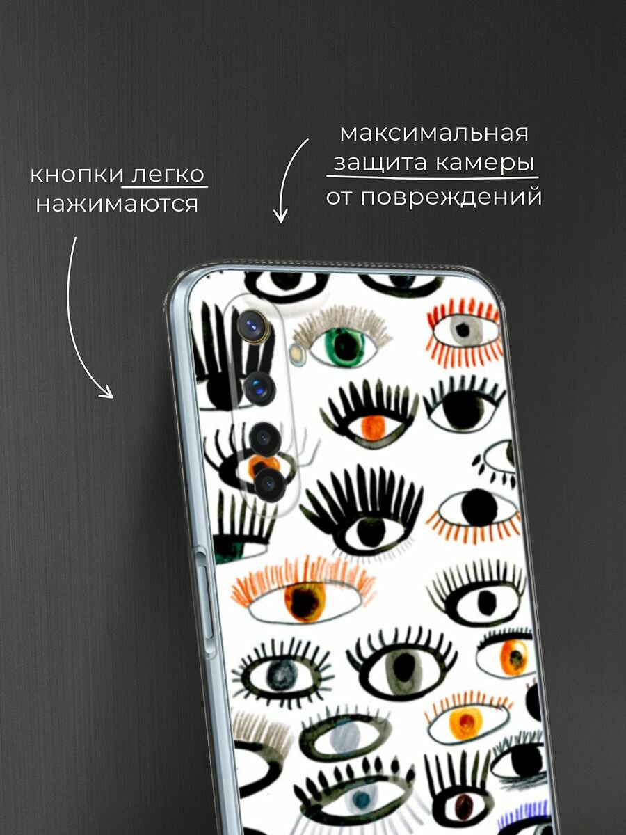 Силиконовый чехол на Realme 6 / Реалми 6 с принтом "Глаза акварель" — фото 1