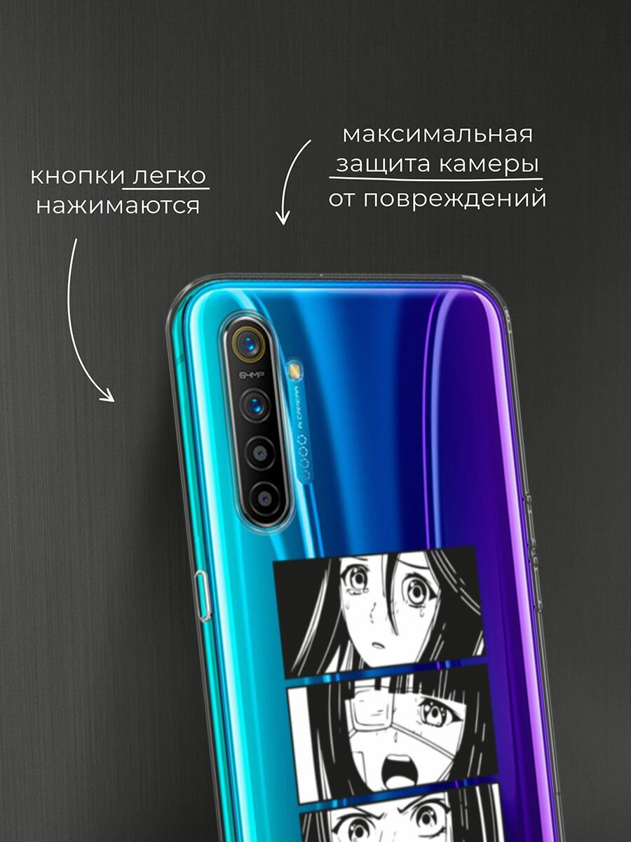 Чехол на Realme XT / Реалми XT с принтом "Tokyo girls", прозрачный — фото 1