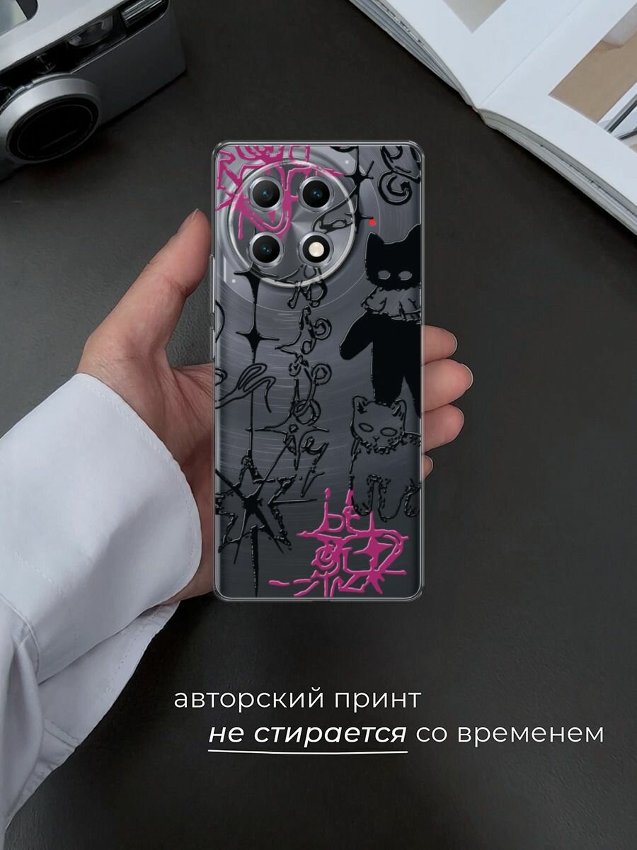 Чехол на Tecno Camon 30S / Текно Камон 30S с принтом "Готические котики" — фото 1