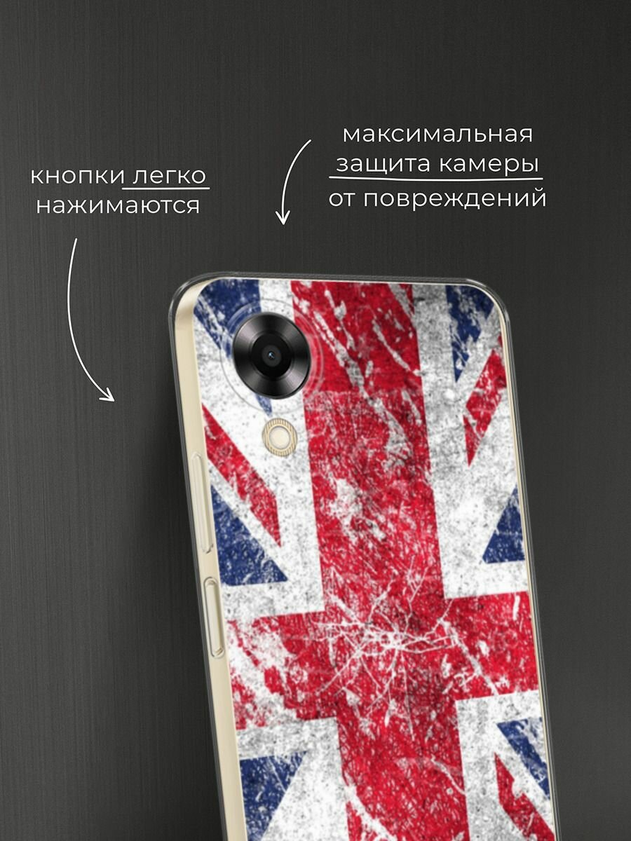 Силиконовый чехол на Oppo A17K / Оппо A17K с принтом "Флаг британский" — фото 1