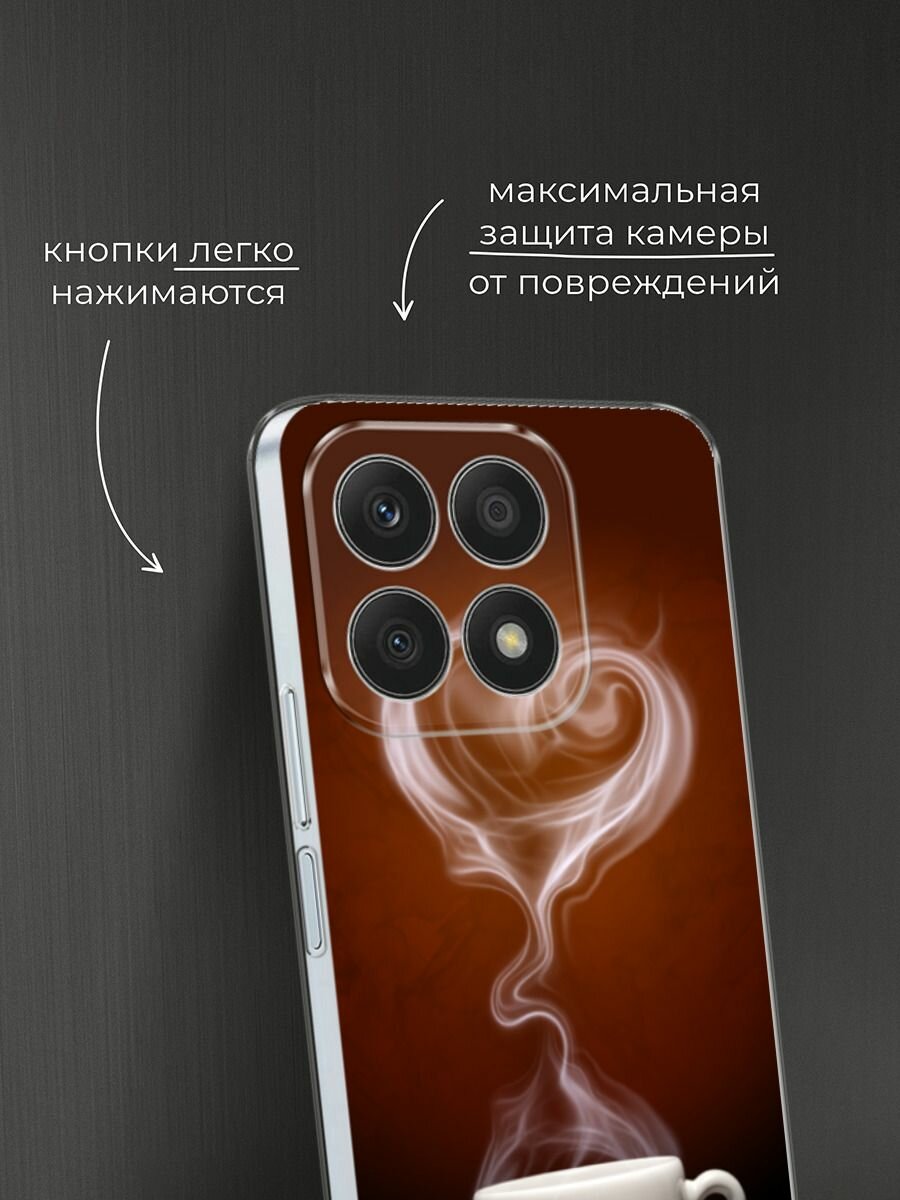 Силиконовый чехол на Honor X8A / Хонор X8A с принтом "Кофейная любовь" — фото 1