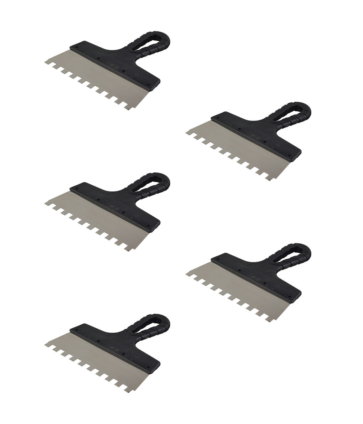 Шпатель зубчатый 200х10 мм с пластиковой ручкой (131150) (5 шт.)