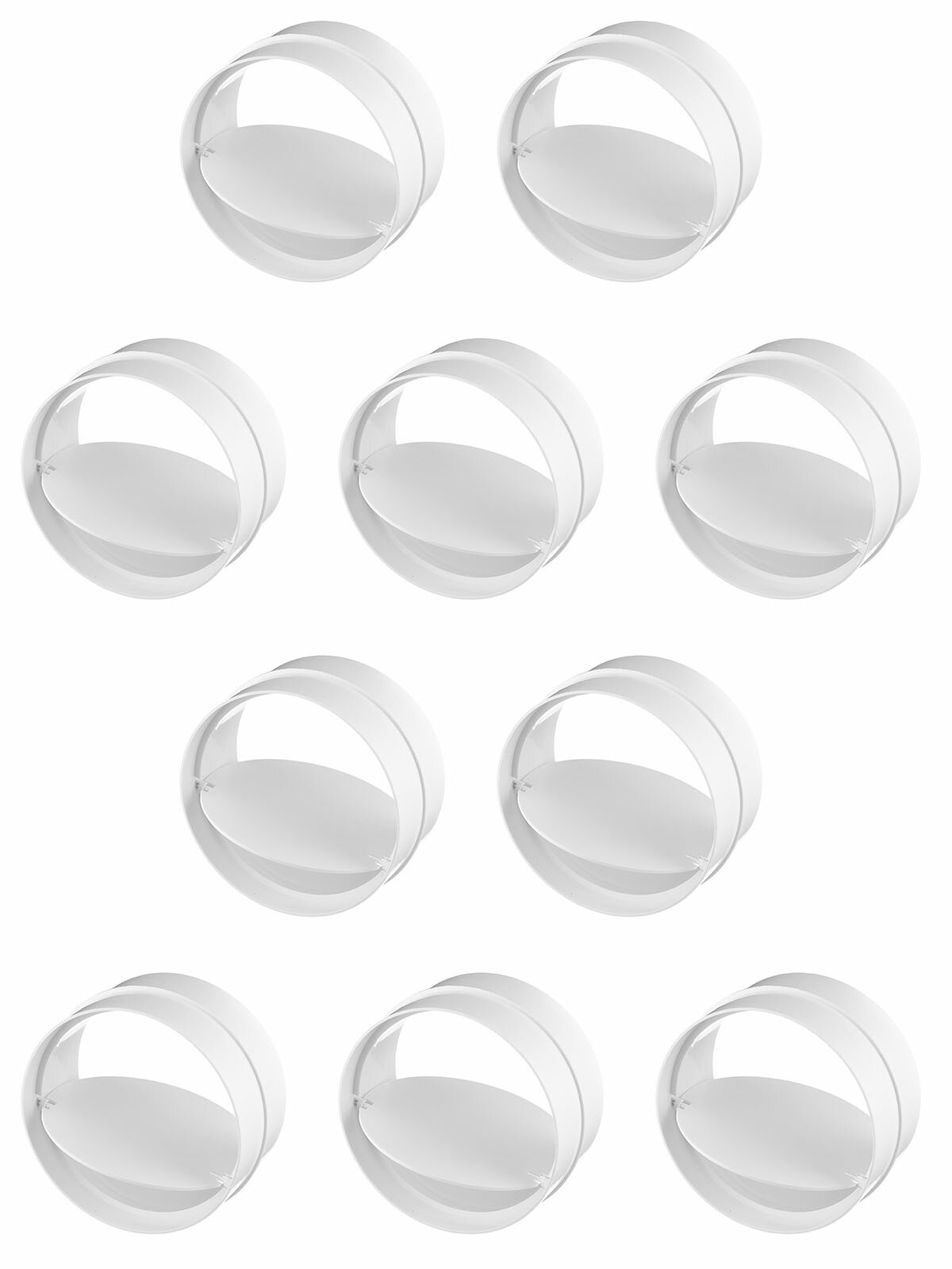 Соединитель для круглых воздуховодов с обратным клапаном пластиковый d125 мм (10 шт.)