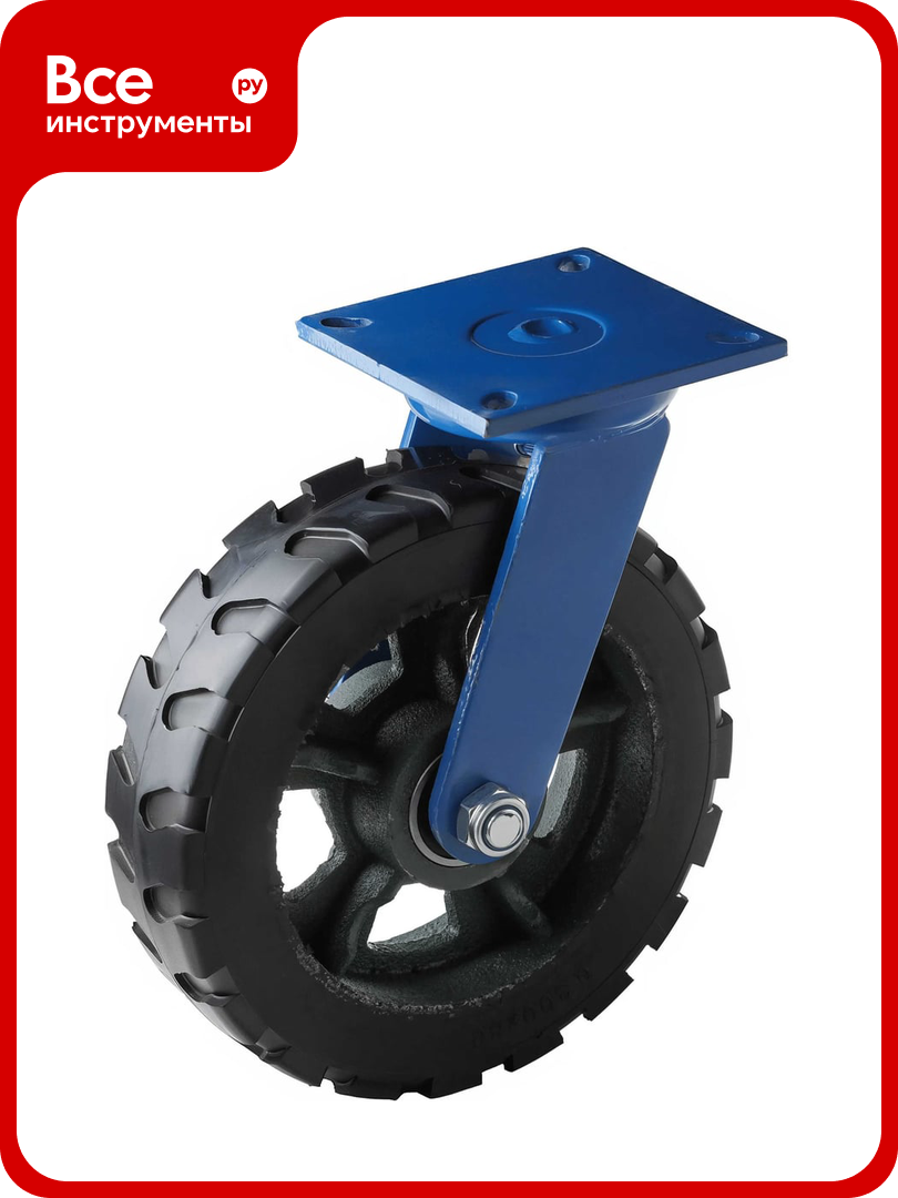 Колесо сверхбольшегрузное обрезиненное поворотное с площадкой SHd 95 (300 мм; 1000 кг) А5 1005466 надежной конструкции