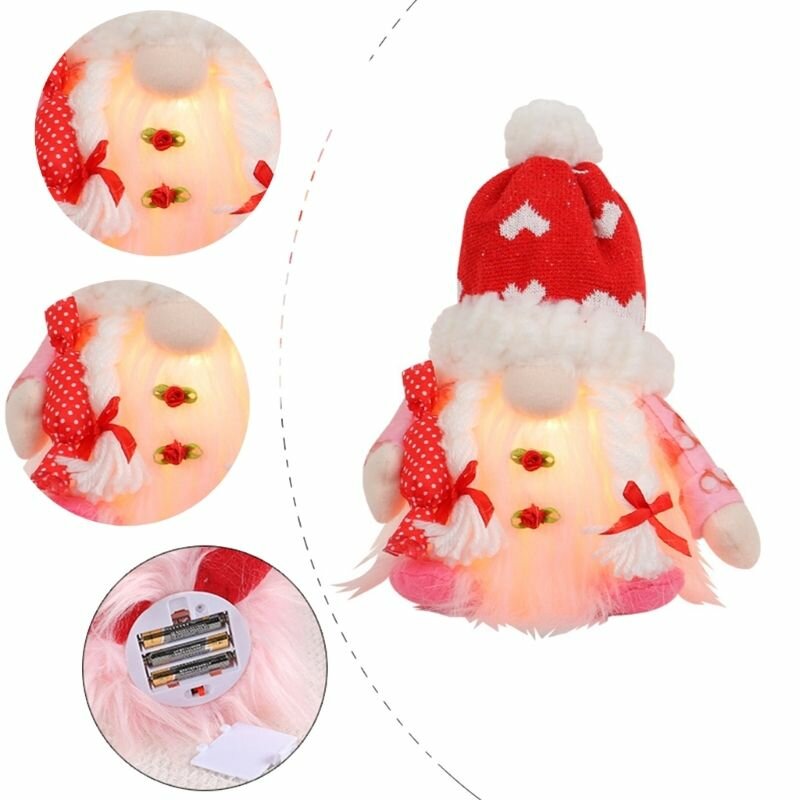 Светящаяся вязаная шапочка Love Faceless Doll на День святого Валентина-Женская