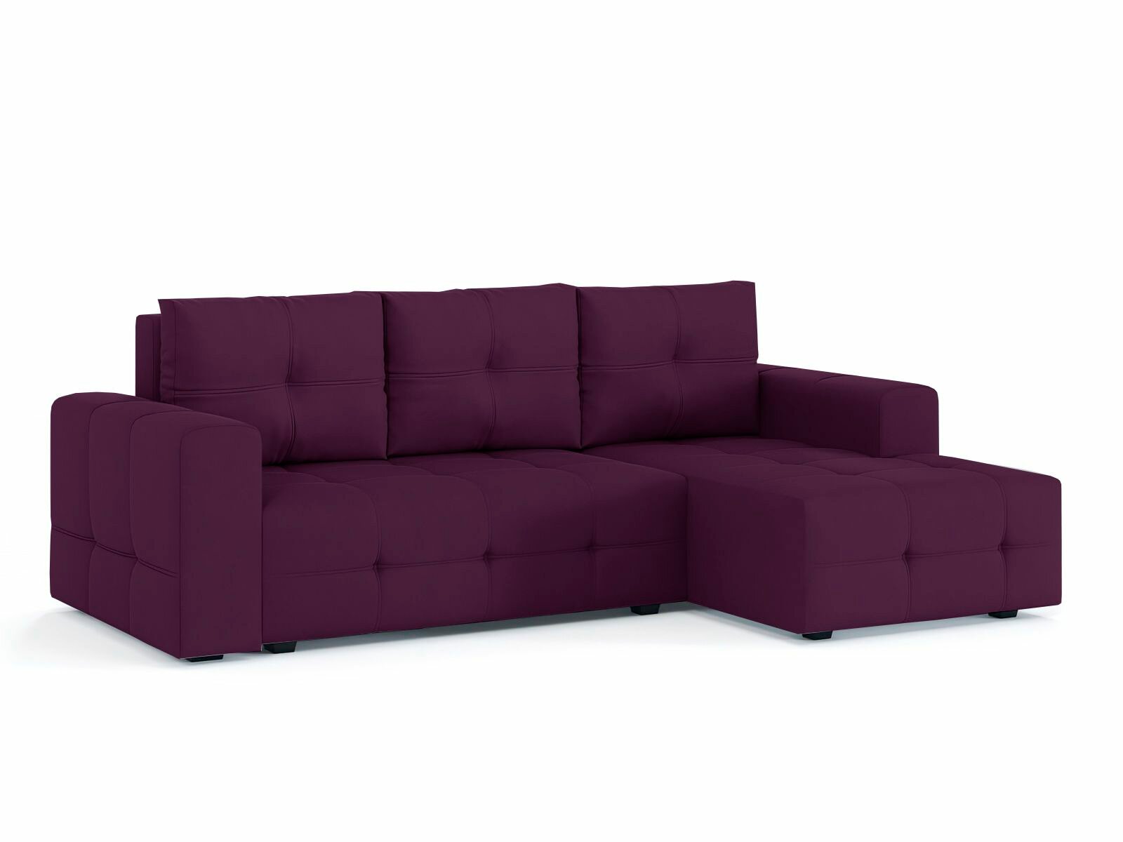 Угловой диван Прадо, еврокнижка, угол левый/правый, велюр Зара Виолет 10