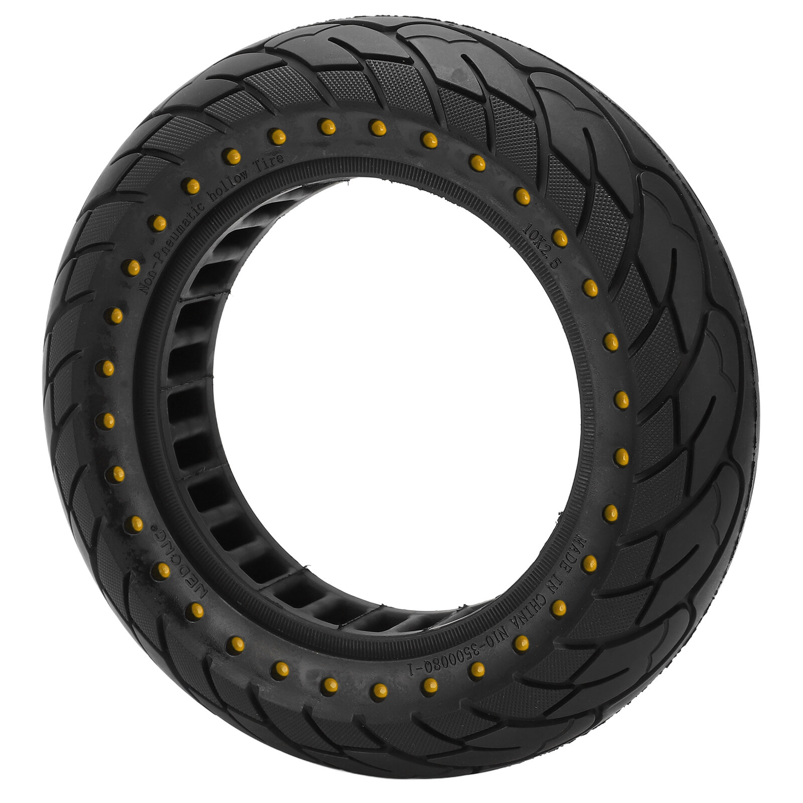 Двойное сотовое амортизирующее резиновое колесо для электросамоката Xiaomi желтого цвета