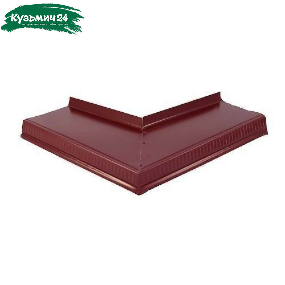 Отлив угловой внешний 190 мм вишня