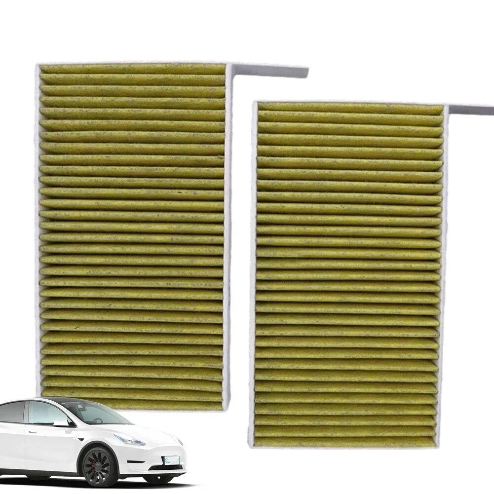 Для Tesla Model 3 Model Y HEPA воздушный фильтр с активированным углем, комплект для замены фильтрующего элемента кондиционера, воздушные фильтры для салона