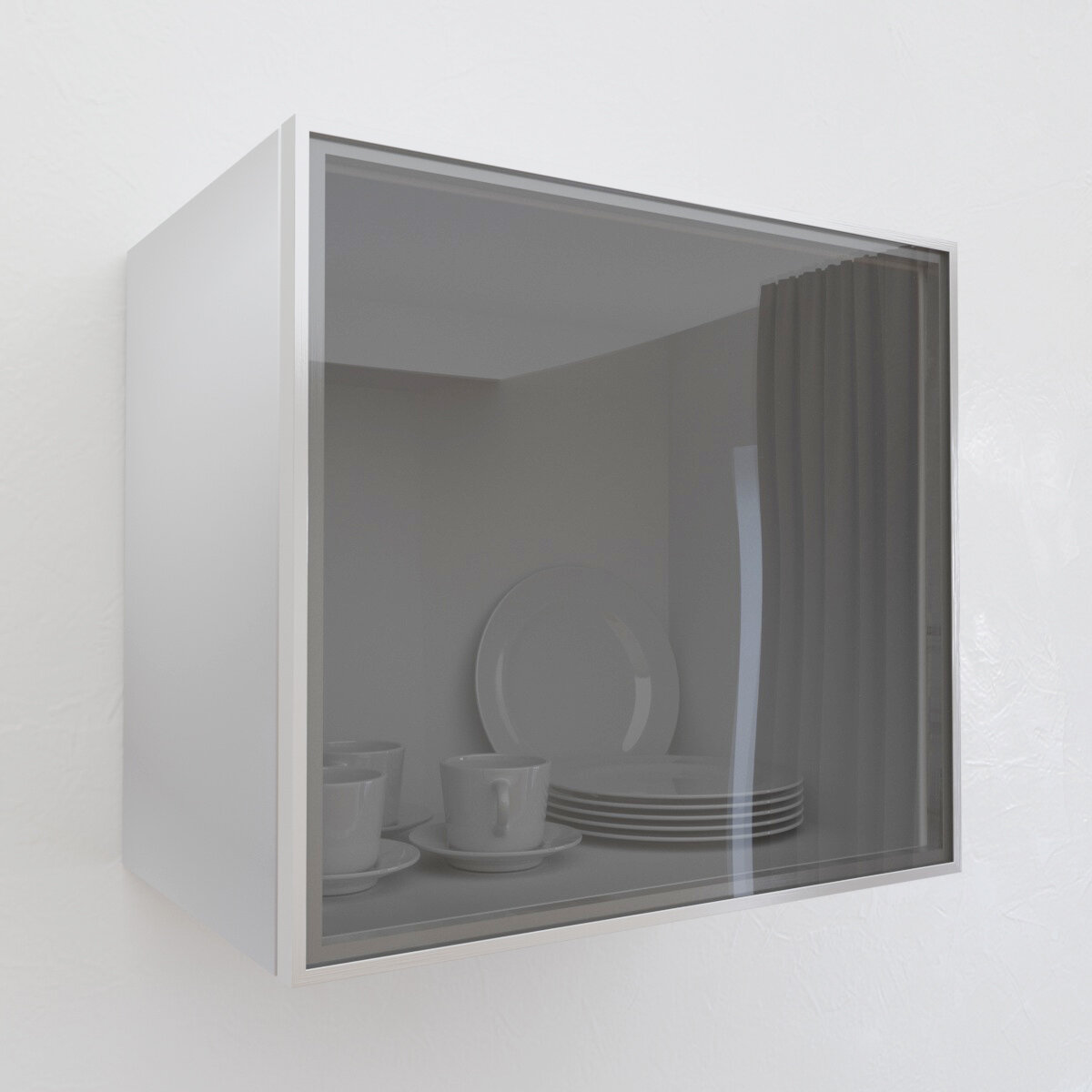 Фасад из алюминиевого профиля со стеклом Aluminum Glass 39,7х25,3х2 см, алюминий браш/графит