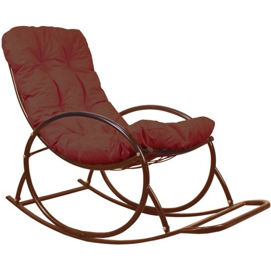 Кресло-качалка M-group коричневое, коричневая подушка