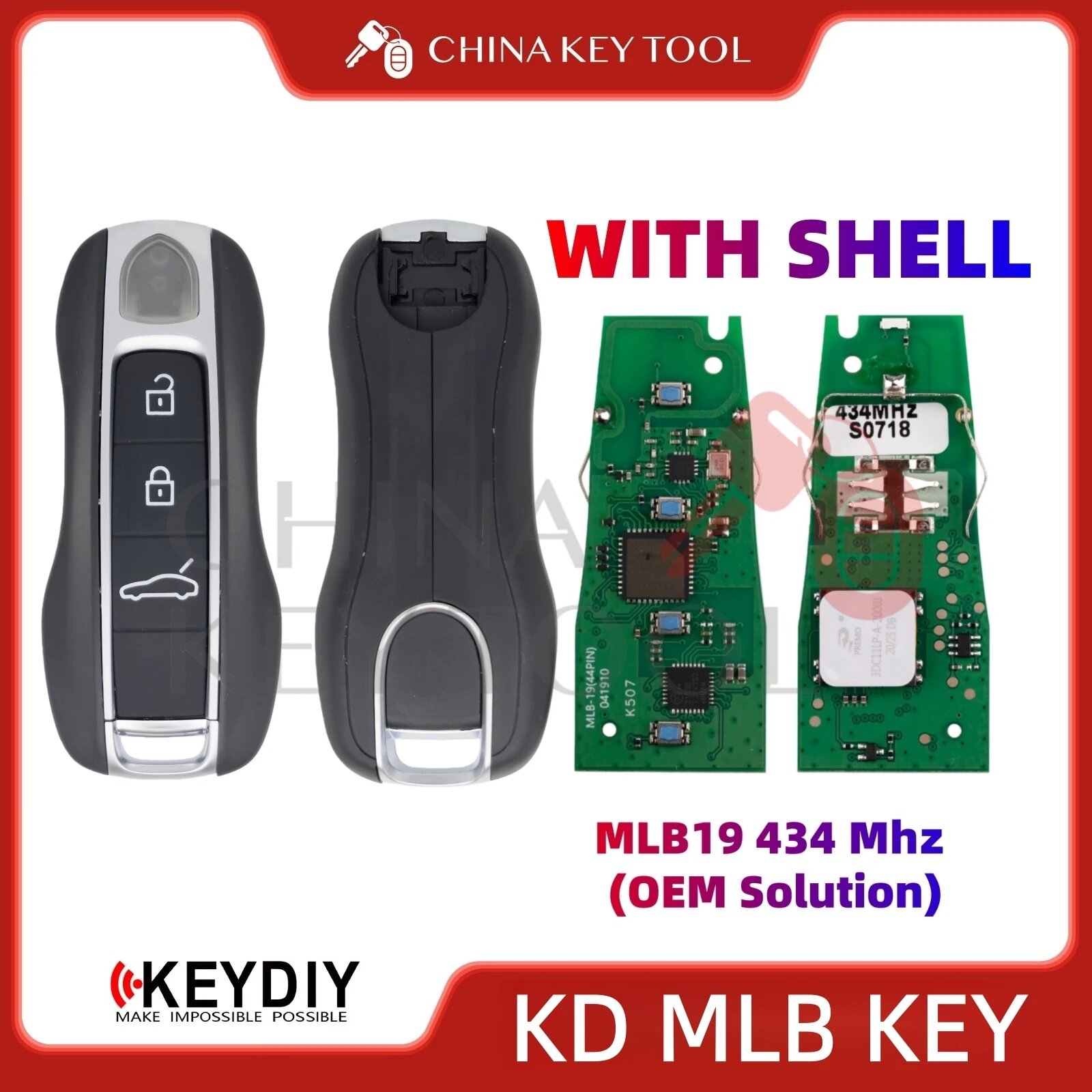 Инструмент KeyDIY KD-MP Добавьте ключи MLB-систем для Audi/Porsche/Lamborghini/Bentley/VW MLB Systems KD-MP с 1 шт. MLB26 и MLB08 MLB19 OEM WITH SHELL