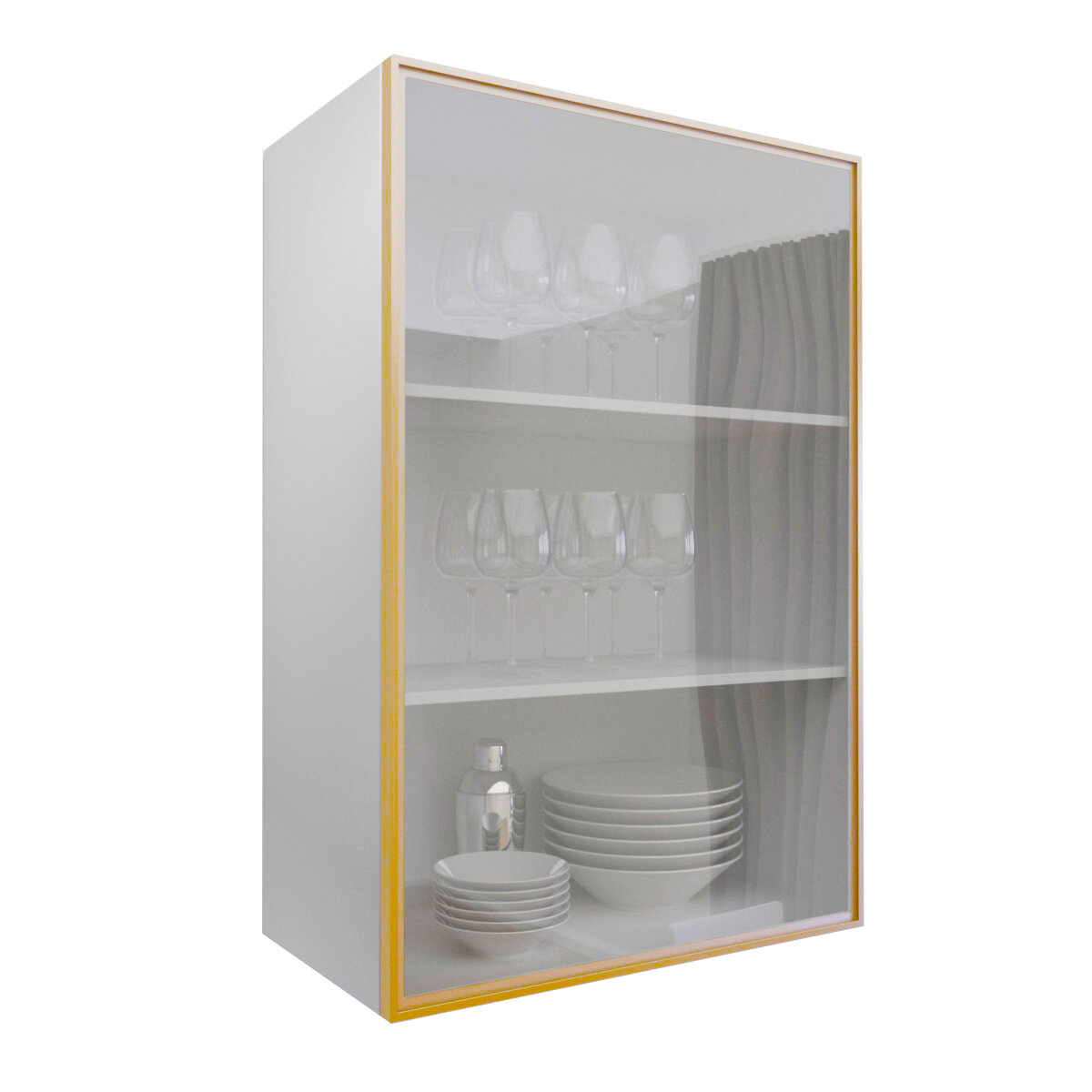 Фасад из алюминиевого профиля со стеклом Aluminum Glass 60х90 см, золото браш/бесцветное