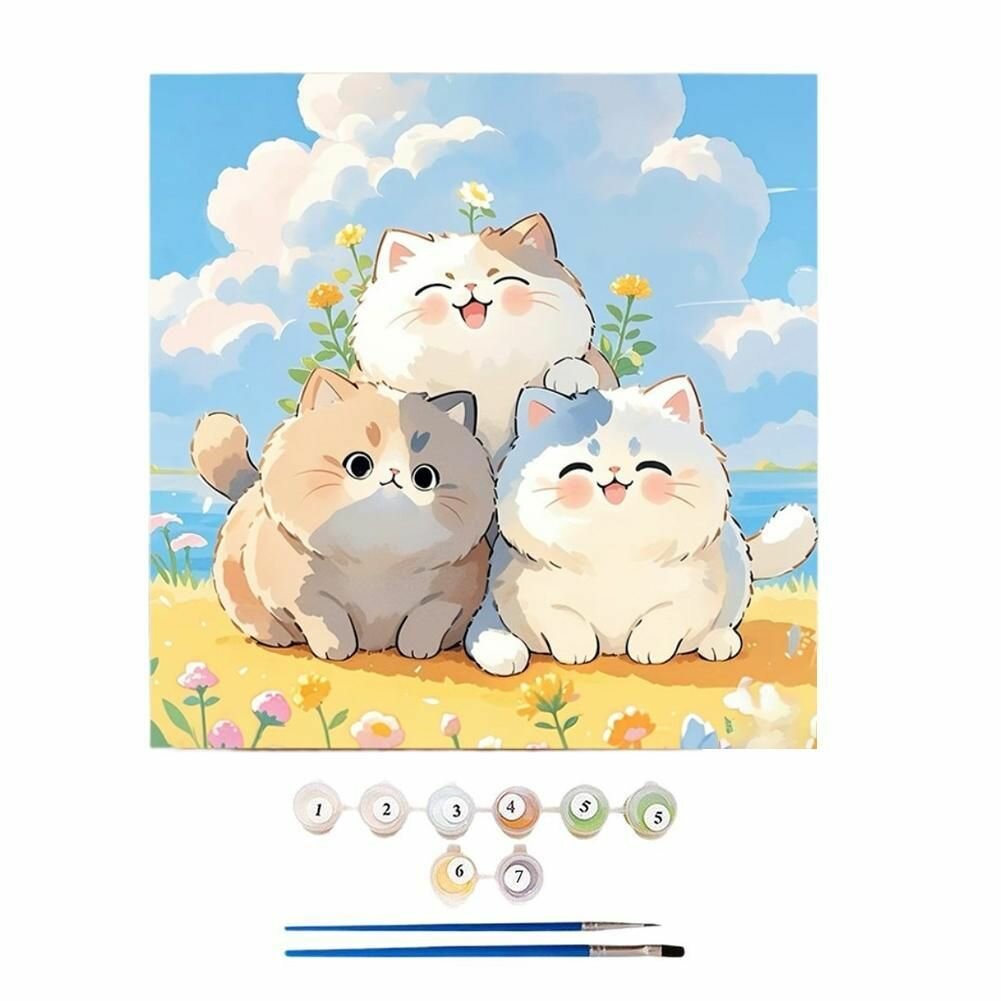 Картина по номерам, холст на подрамнике 20 х 20 см, набор для творчества, Подарки друзьям, родственникам и детям