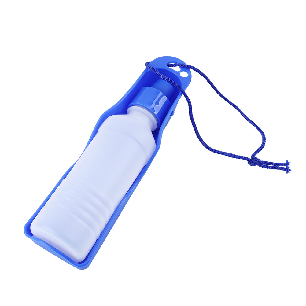 Love Pet Dog Travel Water Bottle Puppy Drinking Feeding Fountain Bottle(250ml Blue)