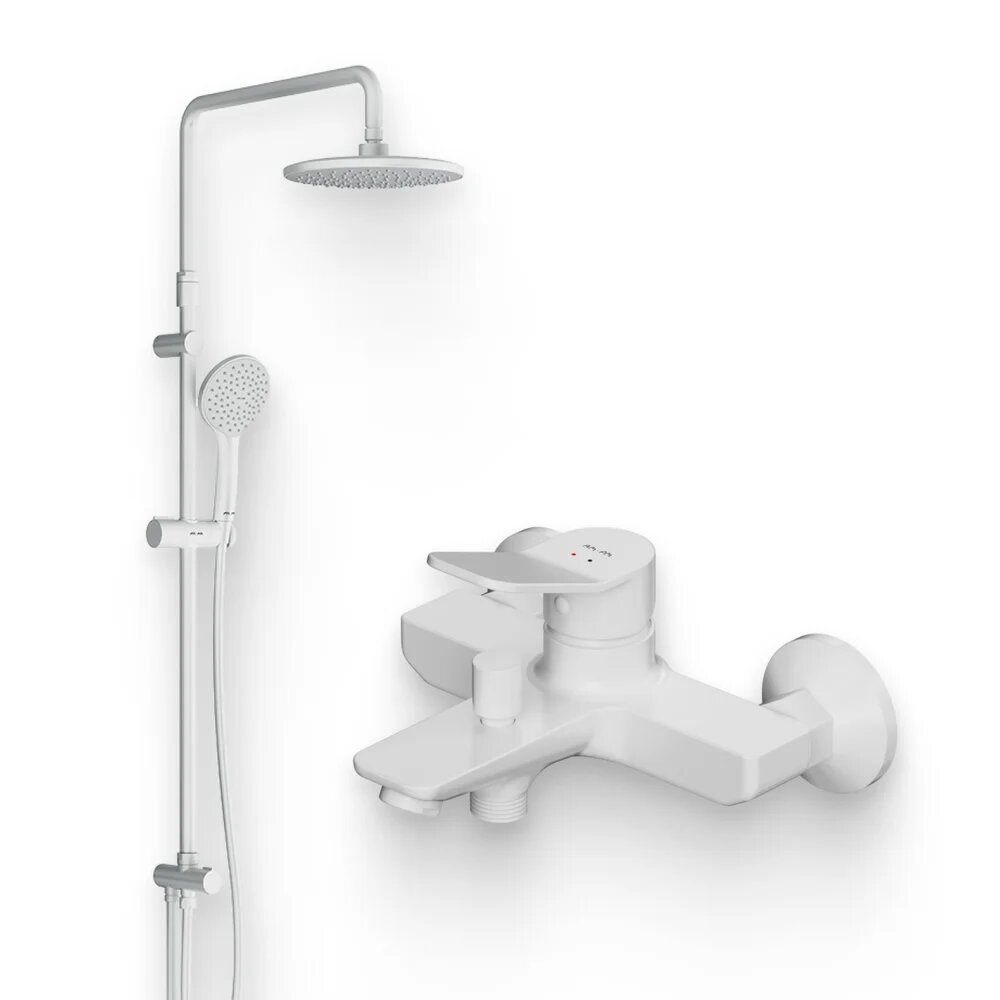Душевой комплект Стойка AM.PM Gem / Смеситель X-Joy F85A10033, белый