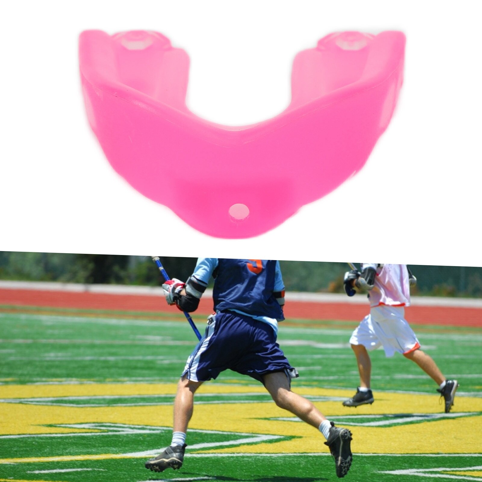 Детское ударостойкое зубное защитное устройство для контактных видов спорта: бокс, баскетбол, хоккей, дзюдо; материал пищевой ЕВА; комплект: 1 зубное защитное устройство, 1 ремешок