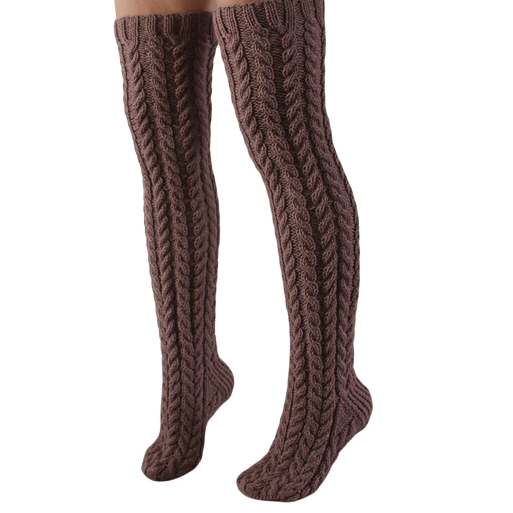 Женские гольфы выше колена Вязаные выше колена Теплые зимние гетры