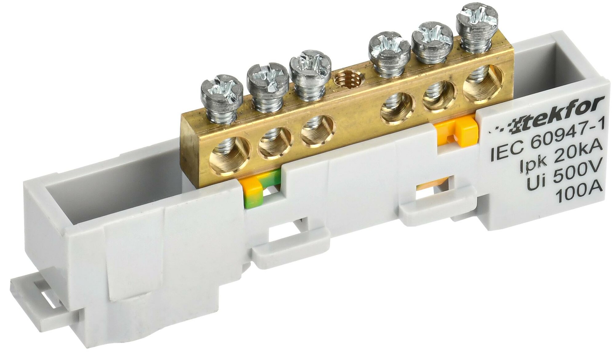 Шина электрическая IEK PE земля неизолированная на универсальном держателе 6х9-6-Ж, Tekfor