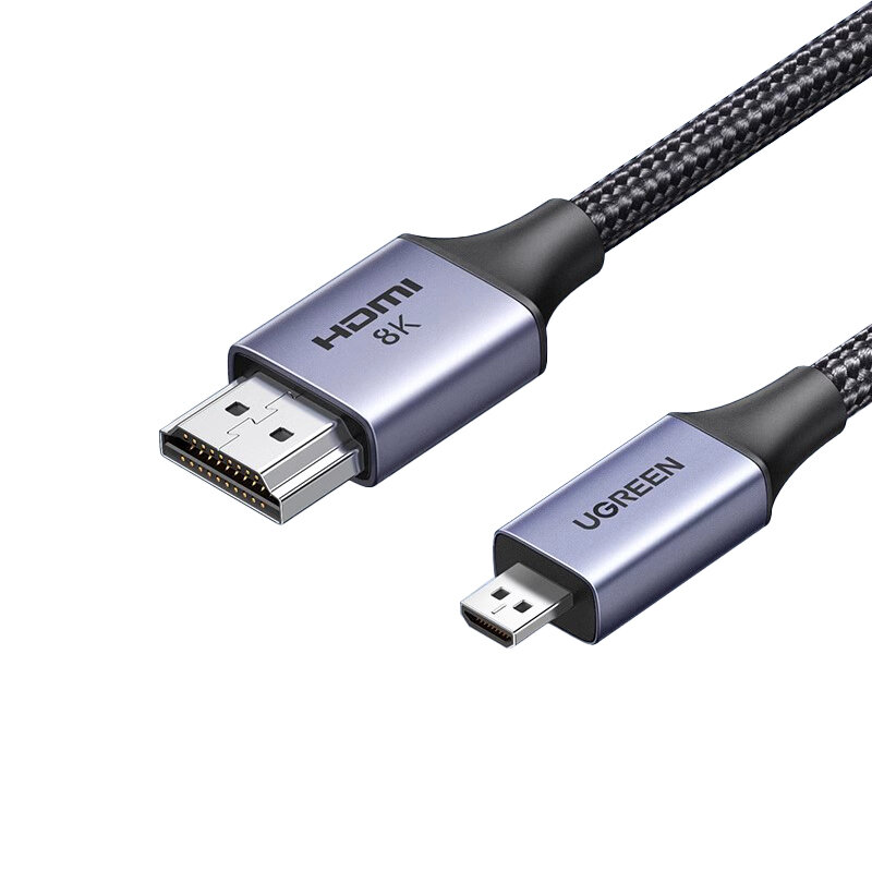 Кабель UGREEN micro HDMI to HDMI 2.1, 1 м, адаптер, цвет: micro hdmi to hdmi 2.1 adapter cable