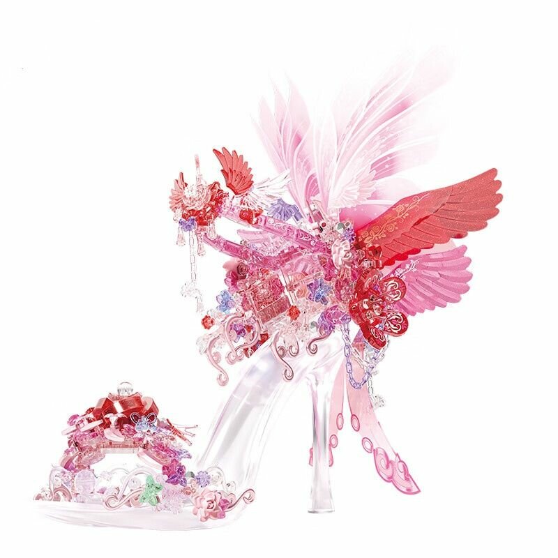 Игрушки для сборки из строительных блоков-хрустальные туфельки, модные украшения