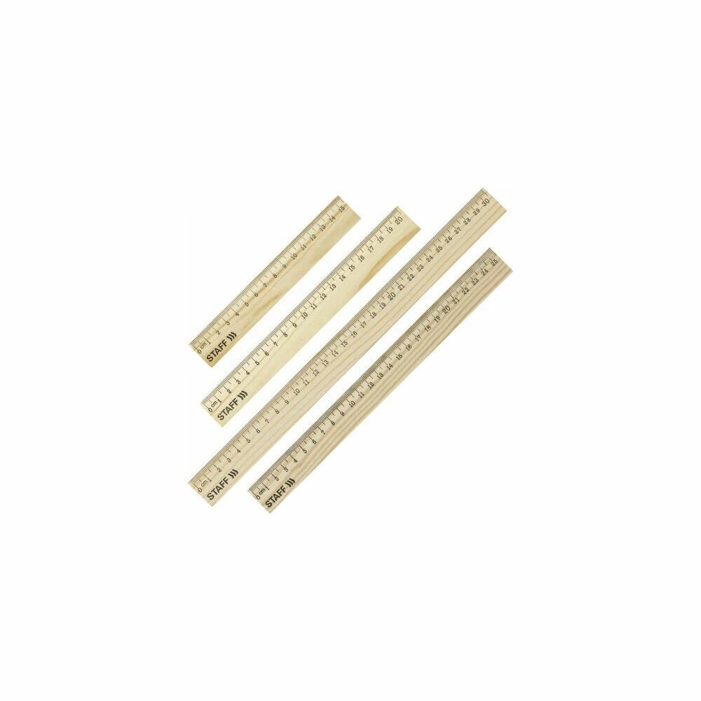 Набор деревянных линеек Staff 15 см, 20 см, 25 см, 30 см, канадская сосна 210803