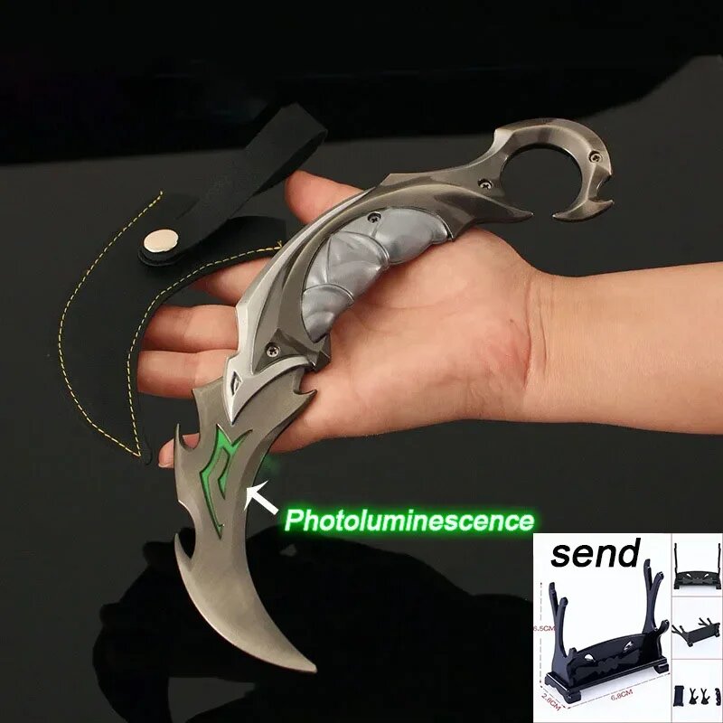 Металлическая модель оружия Valorant Reaver EP 5 керамбит 22 см Silver with stand