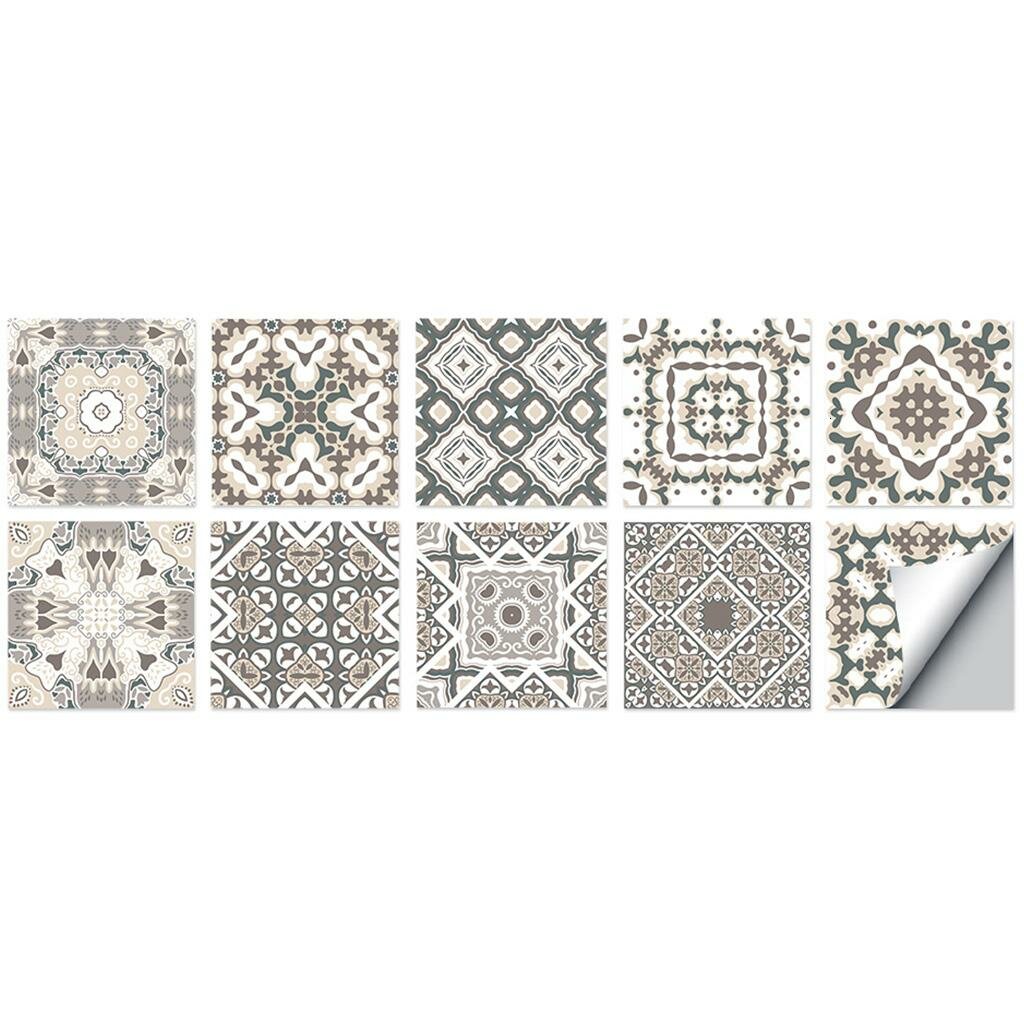10шт Мраморная Плитка Наклейки Цветочный узор Пилинг Палка Пол Наклейка на стену Водонепроницаемый